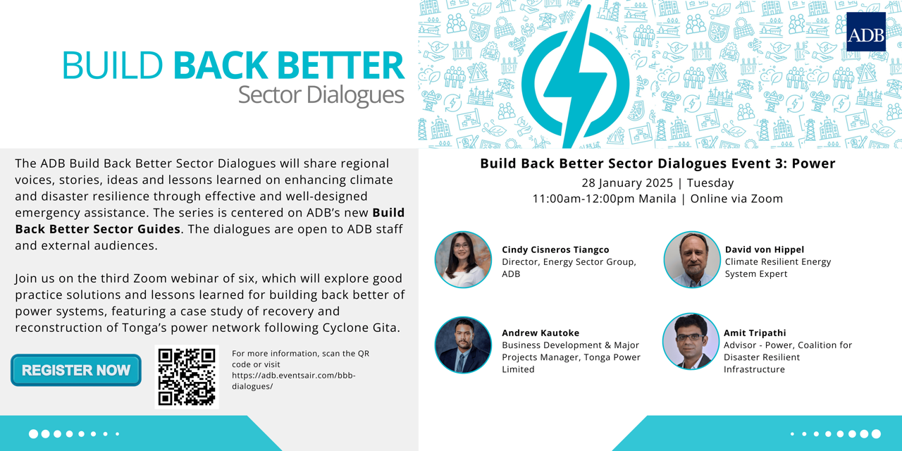 Event 3: Build Back Better Sector Dialogue: Power | ADB Knowledge Events